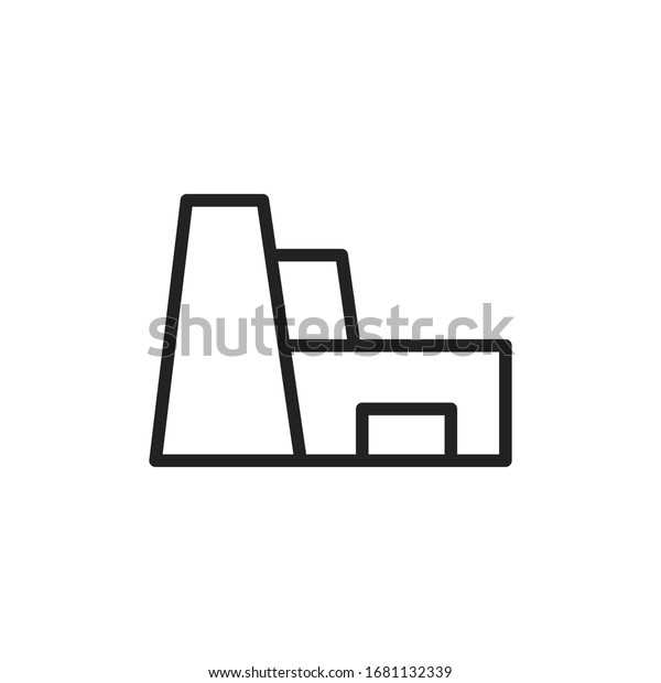 Simple Factory Line Icon Stroke Pictogram Stock Vector (Royalty Free ...