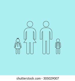 Simple Family Simple Outline Flat Vector Stock Vector (Royalty Free ...