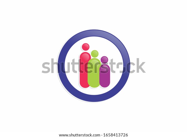 Simple Family Symbol Vector Logo Circle Stock Vector (Royalty Free ...
