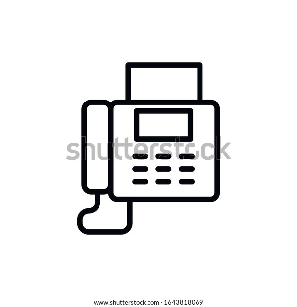 Simple Fax Line Icon Stroke Pictogram Stock Vector (Royalty Free ...