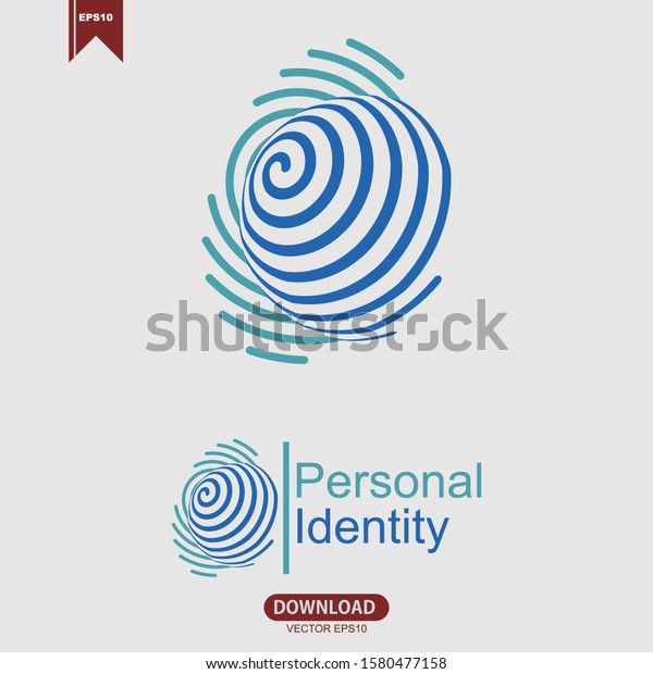 Simple Fingerprintpersonal Identity Concept Logo Vector Stock Vector ...