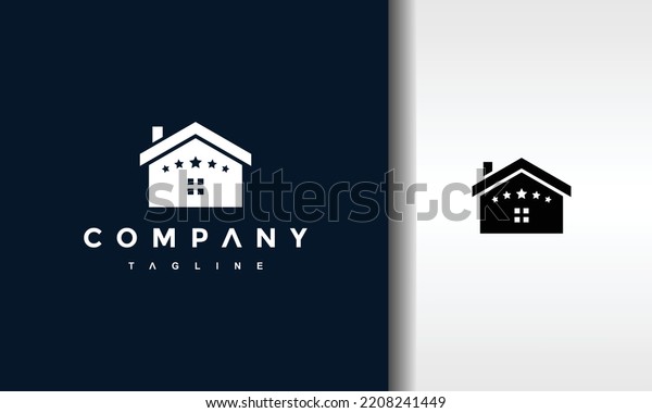 Simple Five Star House Logo Stock Vector (Royalty Free) 2208241449 ...