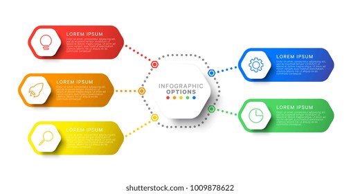 Simple Five Steps Design Layout Infographic Stock Vector (Royalty Free ...