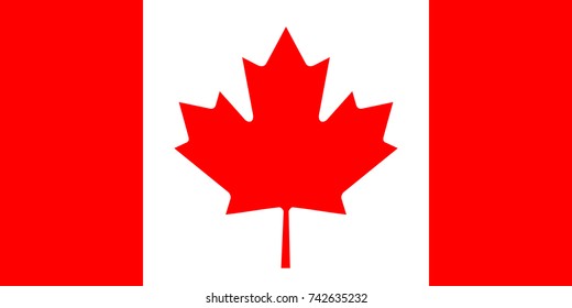 Vektor Stok Simple Flag Canada Canadian Flag Correct (Tanpa Royalti ...