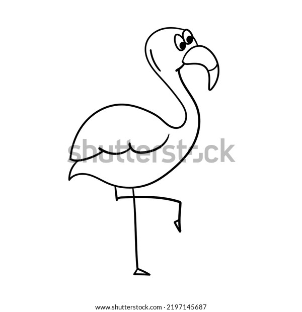 Simple Flamingo Outline Vector Vector Illustration Stock Vector ...
