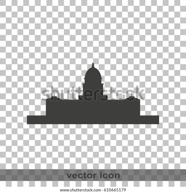 Simple Flat Capitol Building Icon Stock Vector (Royalty Free) 610665179 ...