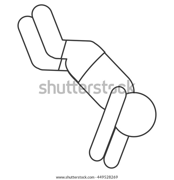 Simple Flat Design Diver Pictogram Icon Stock Vector (Royalty Free ...