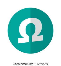 Simple Flat Design Omega Symbol Diagonal Stock Vector (Royalty Free ...