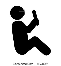 Simple Flat Design Person Sitting Down Stock Vector (Royalty Free ...