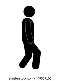 Simple Flat Design Walking Pictogram Icon Stock Vector (Royalty Free ...