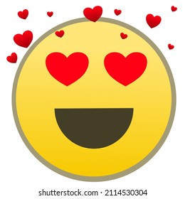 Simple Flat Draw Love Emoji Vector Stock Vector (Royalty Free) 2114530304