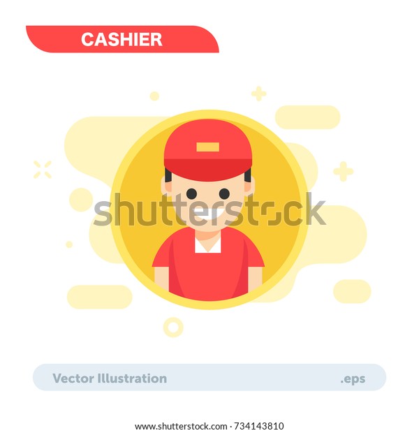 Simple Flat Graphic Cashier Character Vector Stock Vector (Royalty Free ...