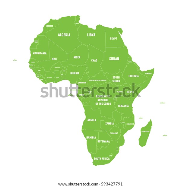 Simple Flat Green Map Africa Continent Stock Vector (Royalty Free ...
