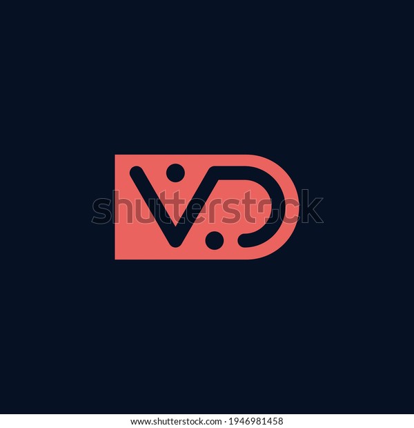 Simple Flat Modern Vd Lettermark Logo Stock Vector (Royalty Free ...