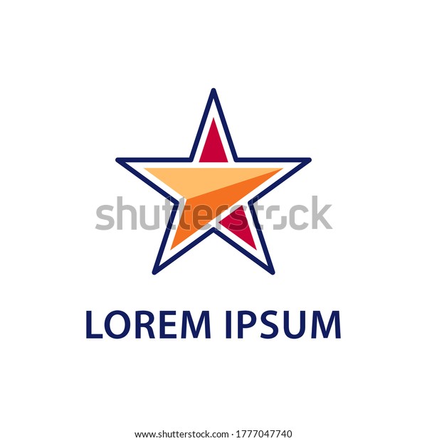 Simple Flat Style Star Logo Design Stock Vector (Royalty Free ...