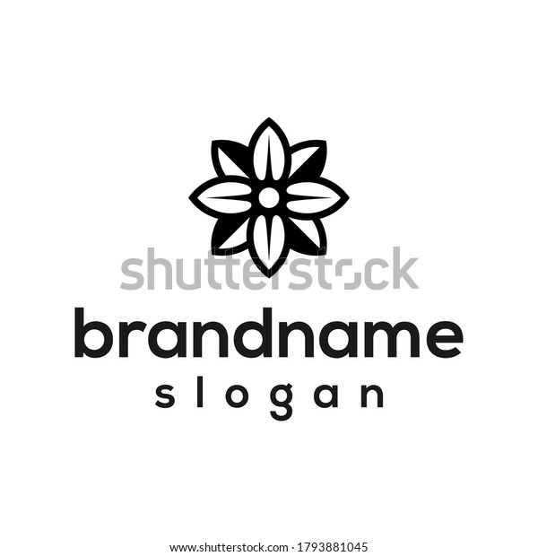 Simple Flower Logo Design Vector Stock Vector (Royalty Free) 1793881045 ...