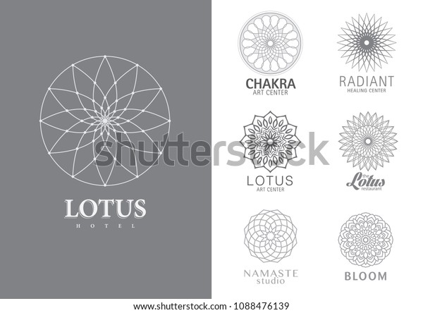 Simple Flower Logo Template Stock Vector (Royalty Free) 1088476139