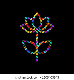 Simple Flower Symbol Linear Icon Stock Vector (Royalty Free) 1305403843 ...
