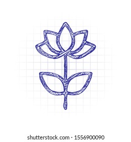 Simple Flower Symbol Linear Icon Hand: vector de stock (libre de ...