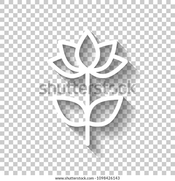 Simple Flower Symbol Linear Icon White Stock Vector (Royalty Free ...