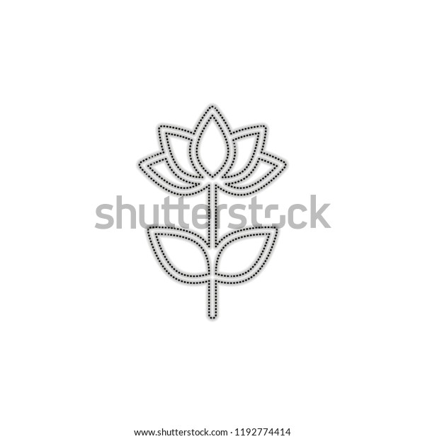Simple Flower Symbol Linear Icon Dotted Stock Vector (Royalty Free ...