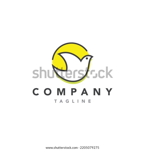 Simple Flying Bird Outline Logo Template Stock Vector (Royalty Free ...