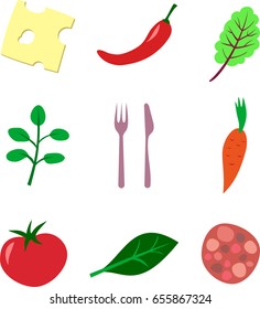 Simple Food Vector Illustration Stock Vector (Royalty Free) 655867324 ...