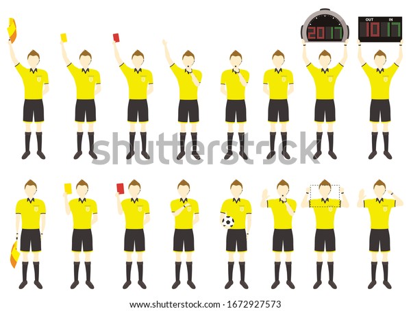 Simple Football Men Referee Set Stock Vector (Royalty Free) 1672927573 ...
