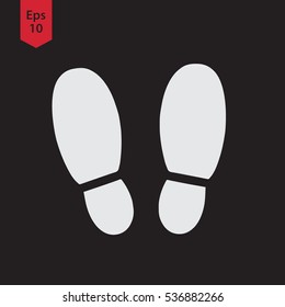 Simple Footstep Sign Flat Icon Symbol Stock Vector (Royalty Free ...
