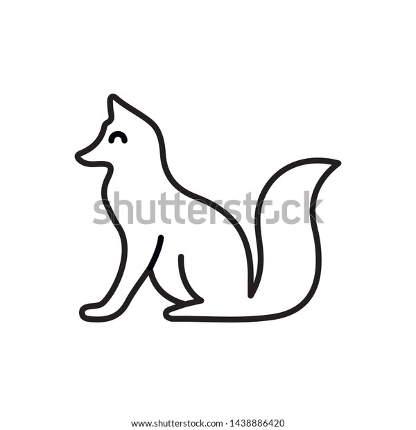 Simple fox line icon. Stroke pictogram. Vector illustration isolated on ...