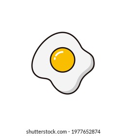 Simple Fried Egg Illustration Outlined Style Stock Vector (Royalty Free ...