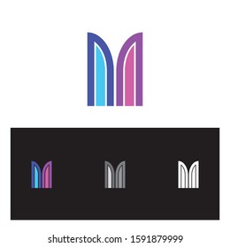 Simple Fun Letter M Logo Stock Vector (Royalty Free) 1591879999