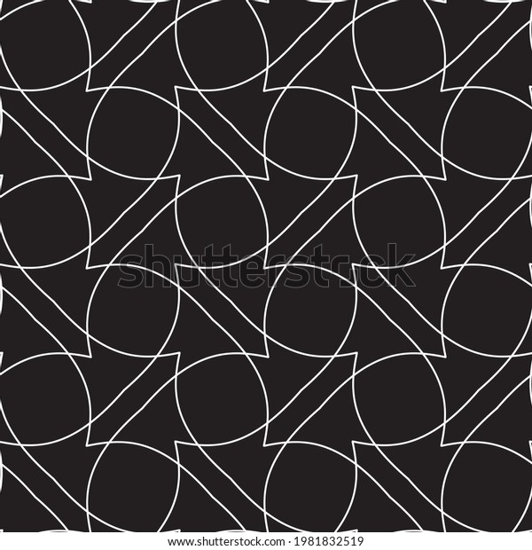Simple Geomatric Shapes Thin White Lines Stock Vector (Royalty Free ...