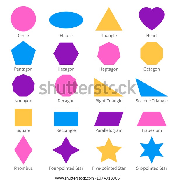 Simple Geometric 2d Shapes School Geometry Stock Vector (Royalty Free ... Simple Geometric 2d Shapes School Geometry Stock Vector (Royalty Free ...