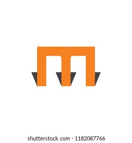 Simple Geometric Letter M Shadow Logo Stock Vector (Royalty Free ...