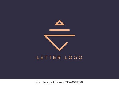 Simple Geometric Line Pyramid Logo Stock Vector (Royalty Free ...