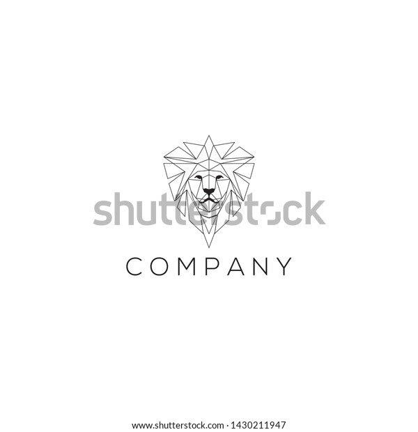 Simple Geometric Shape Lion Head Stock Vector (Royalty Free) 1430211947 ...