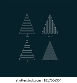 Simple Geometric Shapes Christmas Trees On Stock Vector (Royalty Free ...