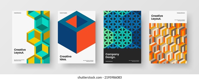 Simple Geometric Shapes Handbill Template Bundle Stock Vector (Royalty ...