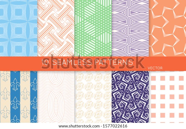 Simple Geometric Texture Collection Seamless Geometric: vector de stock ...
