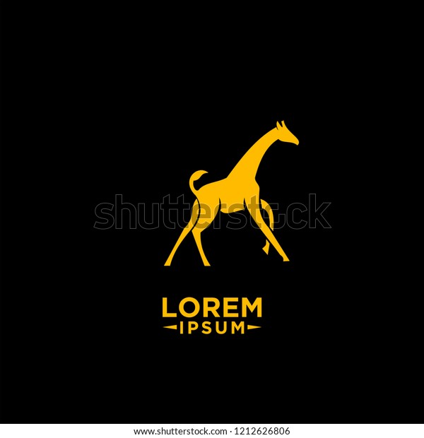 Simple Giraffe Run Logo Icon Designs Stock Vector (Royalty Free ...