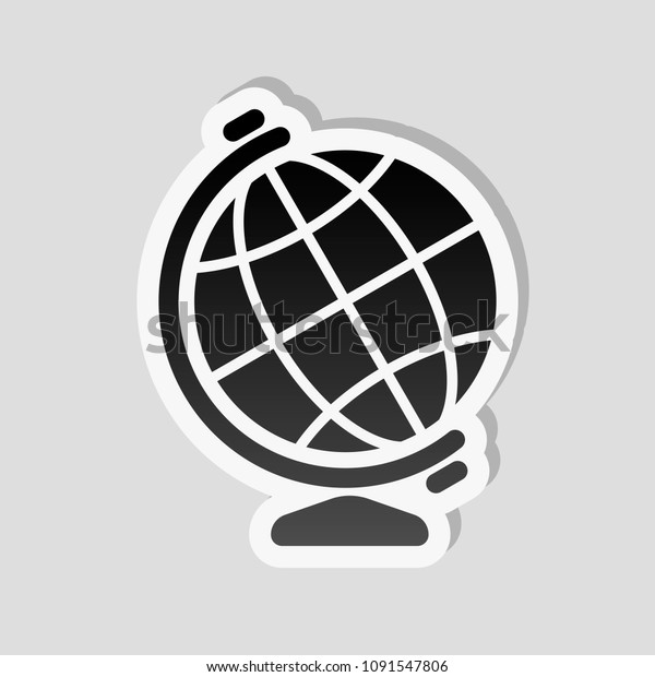 Simple Globe Symbol Sticker Style White Stock Vector (Royalty Free ...