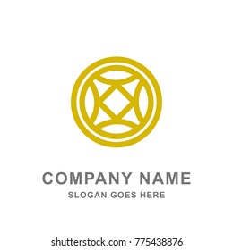 Simple Gold Round Ornament Logo Vector Stock Vector (Royalty Free ...