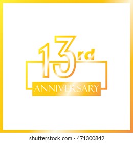 Simple Gold Square 13rd Anniversary Design: เวกเตอร์สต็อก (ปลอดค่า ...