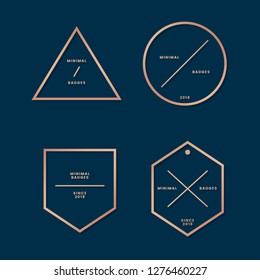 Simple Golden Logos Labels Vector Set Stock Vector (Royalty Free ...