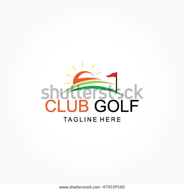 Simple Golf Club Logo Vector Sunrise Stock Vector (Royalty Free) 474539560
