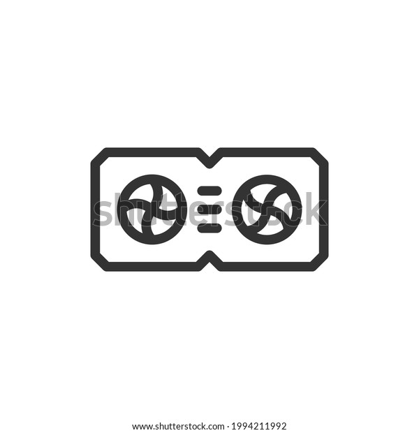 Simple Gpu Line Icon Premium Symbol Stock Vector (Royalty Free ...