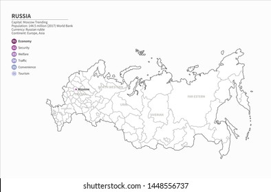 Vektor Stok Simple Graphic Vector Russia Map Europe (Tanpa Royalti ...