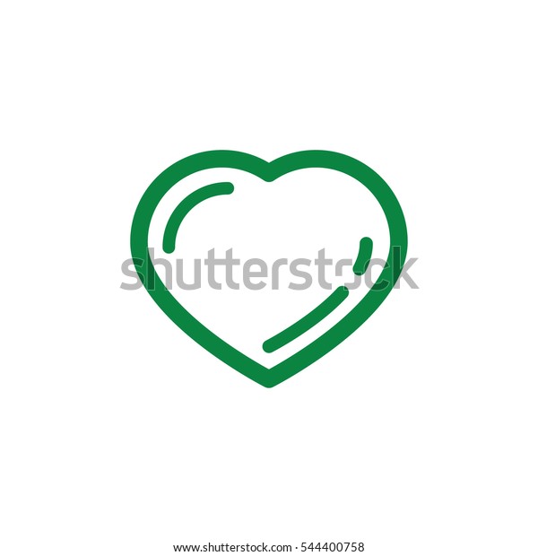 Simple Green Heart Vector Outline Graphic Stock Vector (Royalty Free ...