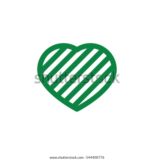 Simple Green Heart Vector Outline Graphic Stock Vector (Royalty Free ...